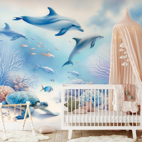 Tapeta podvodni svet z delfini | FAVI.si