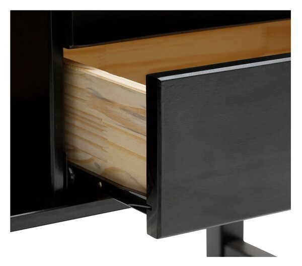 Komoda iz črnega bora z vrati iz ratana Støraa Jolene, širina 90 cm ...