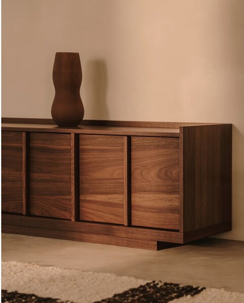 Rjava TV omarica v orehovem dekorju 200x47x40 cm Onix – Kave Home | FAVI.si