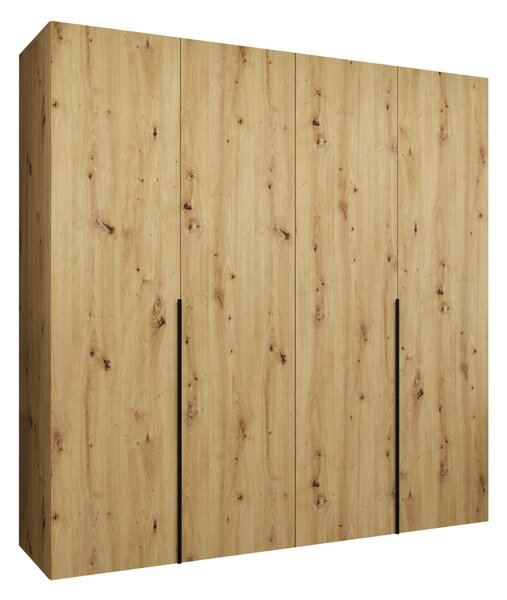 Garderobna omara Hartford 537, Artisan hrast, Črna, 202x200x52cm, Vrata ...