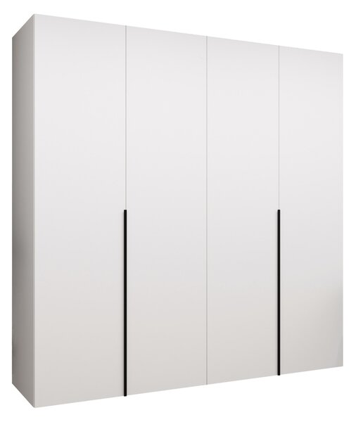 Garderobna omara Hartford 537, Črna, Bela, 202x200x52cm, Vrata omare: S ...