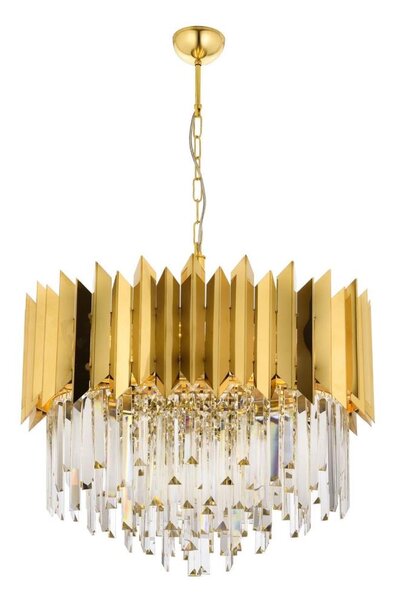 Lestenec na verigi CRYSTALLINE 8xE27/40W/230V v zlati barvi | FAVI.si