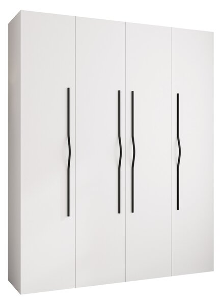 Garderobna omara Hartford 564, Črna, Bela, 246x200x42cm, Vrata omare: S ...