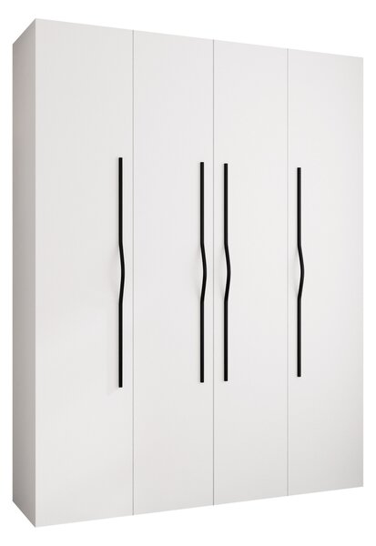 Garderobna omara Hartford 564, Črna, Bela, 246x190x42cm, Vrata omare: S ...