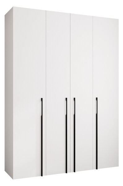 Garderobna omara Hartford 570, Bela, Črna, 246x180x42cm, Vrata omare: S ...