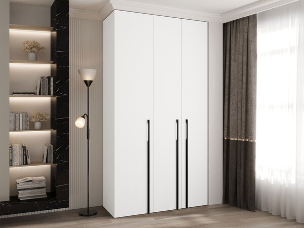 Garderobna omara Hartford 571, Bela, Črna, 246x130x42cm, Vrata omare: S ...