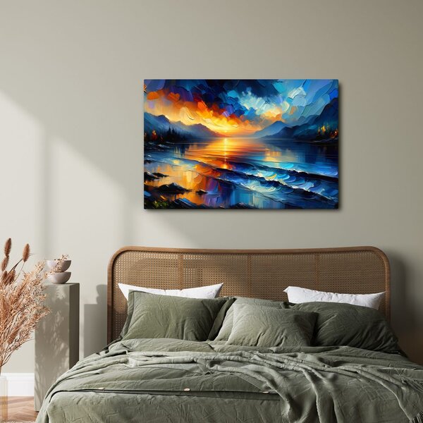 Slika sončni zahod nad gorami | FAVI.si