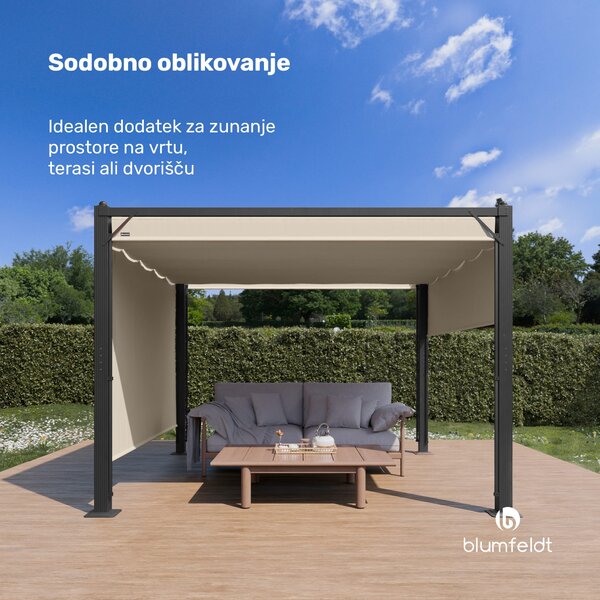 Blumfeldt Pantheon Cortina paviljon 3x3 m, odporen na vremenske vplive ...